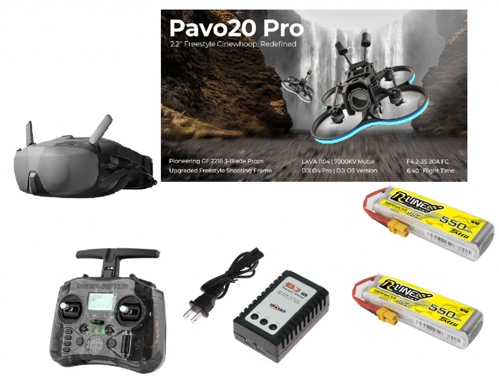 KIT FPV LISTO PARA VOLAR CON GOOGLES DJI N3 Y PAVO20 PRO CON O4 PRO ...